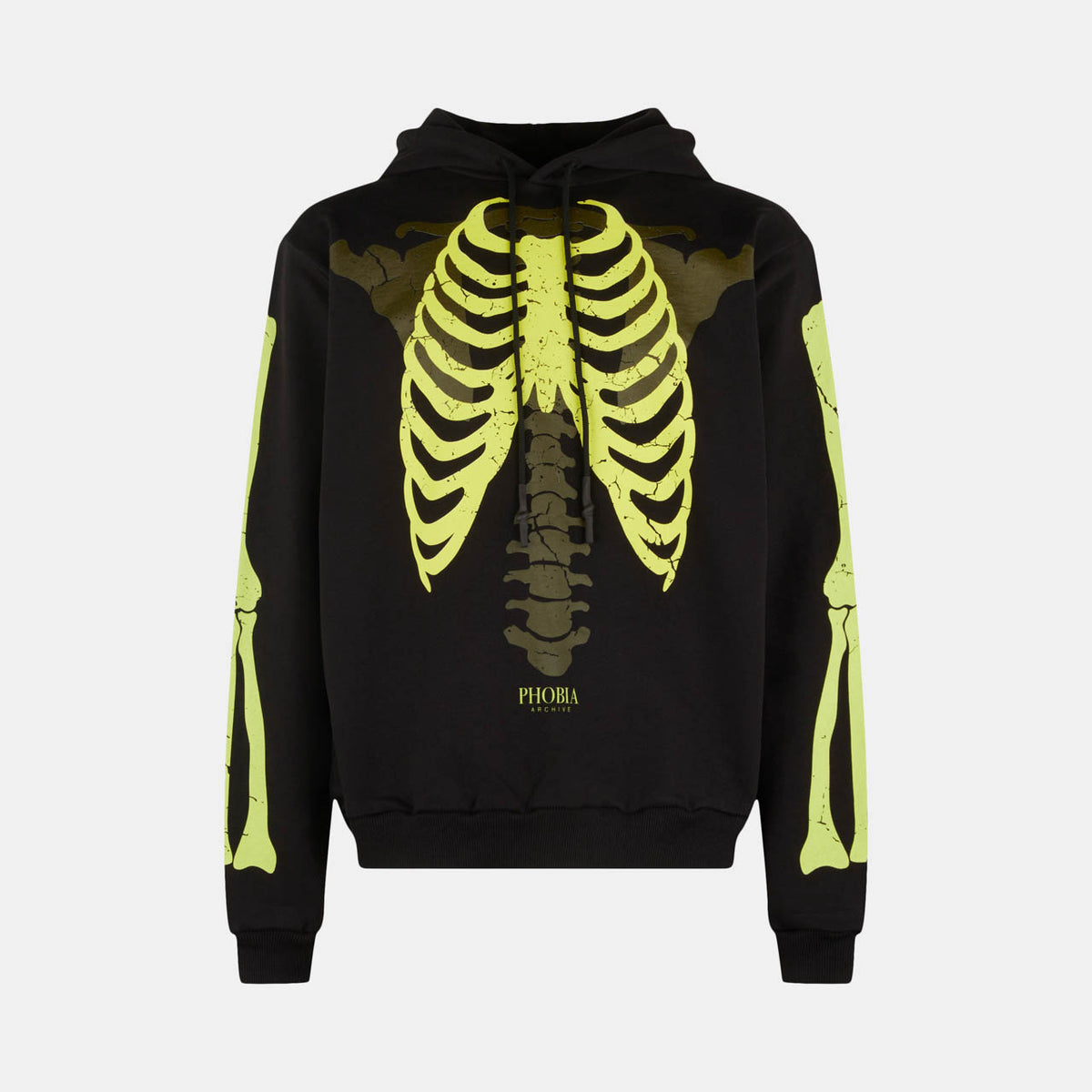 Yellow Skeleton Black Hoodie | Phobia Archive